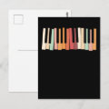 Colorful Keyboard Piano Keys Retro Pianist Postcard | Zazzle