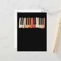 Colorful Keyboard Piano Keys Retro Pianist Postcard | Zazzle