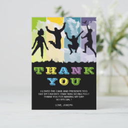 Colorful Kids Birthday Thank You Card | Zazzle