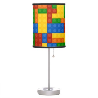 Colorful Kids Building Bricks Pattern Table Lamp | Zazzle