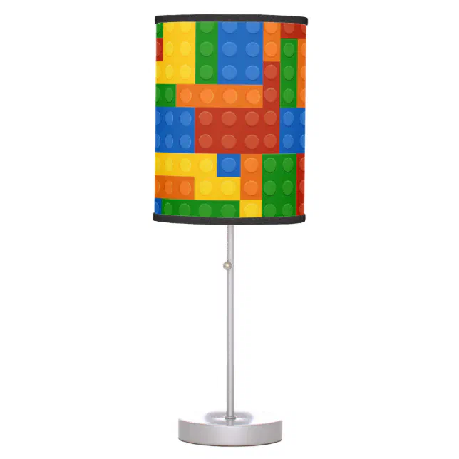 Colorful Kids Building Bricks Pattern Table Lamp | Zazzle