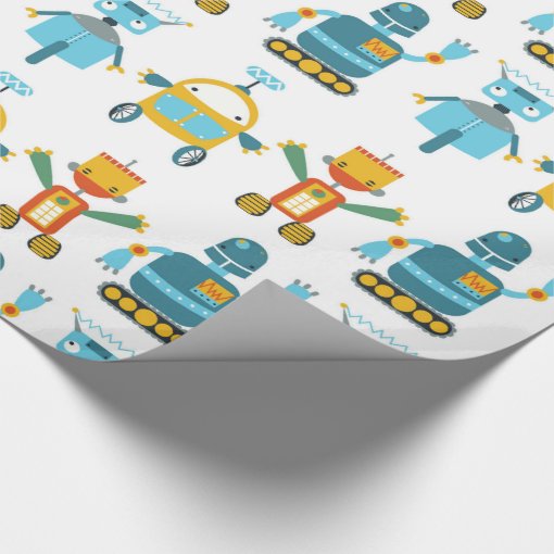 Colorful Kids Robot Wrapping Paper | Zazzle
