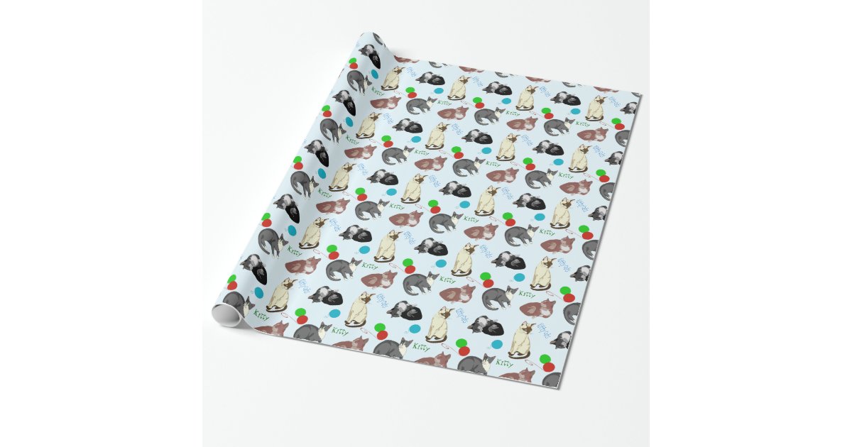 Colorful Kitty Cats Wrapping Paper | Zazzle