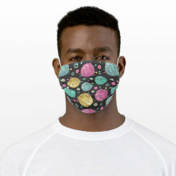 Colorful Knitting Yarn Ball Pattern Adult Cloth Face Mask | Zazzle