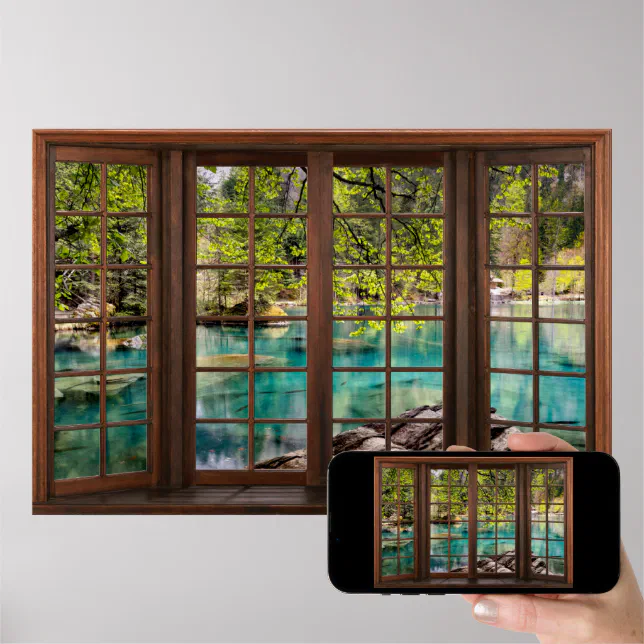 Colorful Lagoon Faux Window Illusion Poster | Zazzle