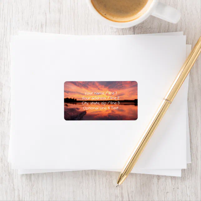 Colorful Lake Sunset Address Labels | Zazzle