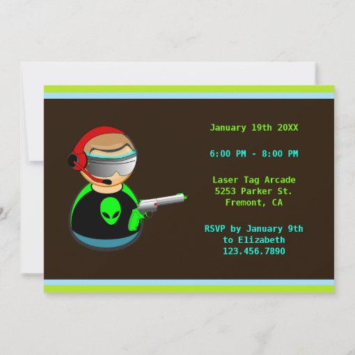 Colorful Laser Tag Kids Birthday Party Invitation | Zazzle