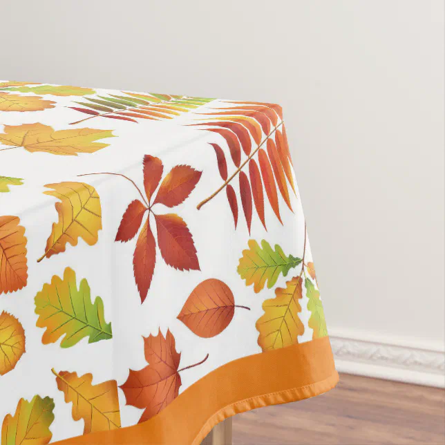 Colorful Leaf Pattern / Autumn Style Home Decor Tablecloth | Zazzle