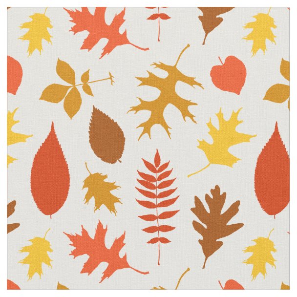 Colorful Fall Leaves Vintage Leaf Pattern Fabric | Zazzle