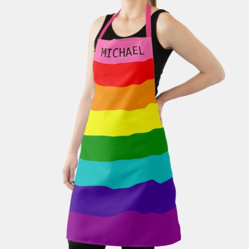 Colorful LGBT Rainbow Flag Colors LGBTQ Apron | Zazzle
