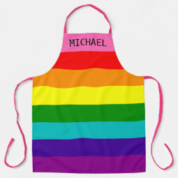 Colorful LGBT Rainbow Flag Colors LGBTQ Apron | Zazzle