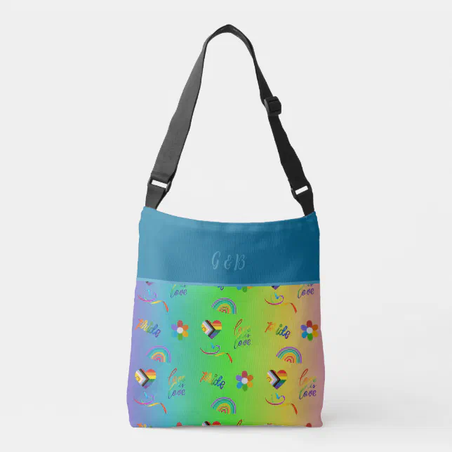 colorful lgbtq gay pride month crossbody bag | Zazzle