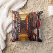 Colorful Library Books Throw Pillow | Zazzle