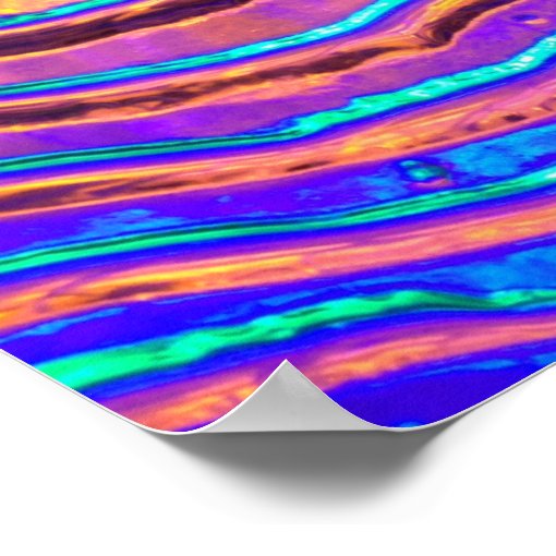 Colorful Lights Behind Wavy Glass Poster | Zazzle