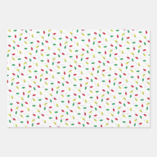 Colorful lights holiday wrapping paper sheets | Zazzle