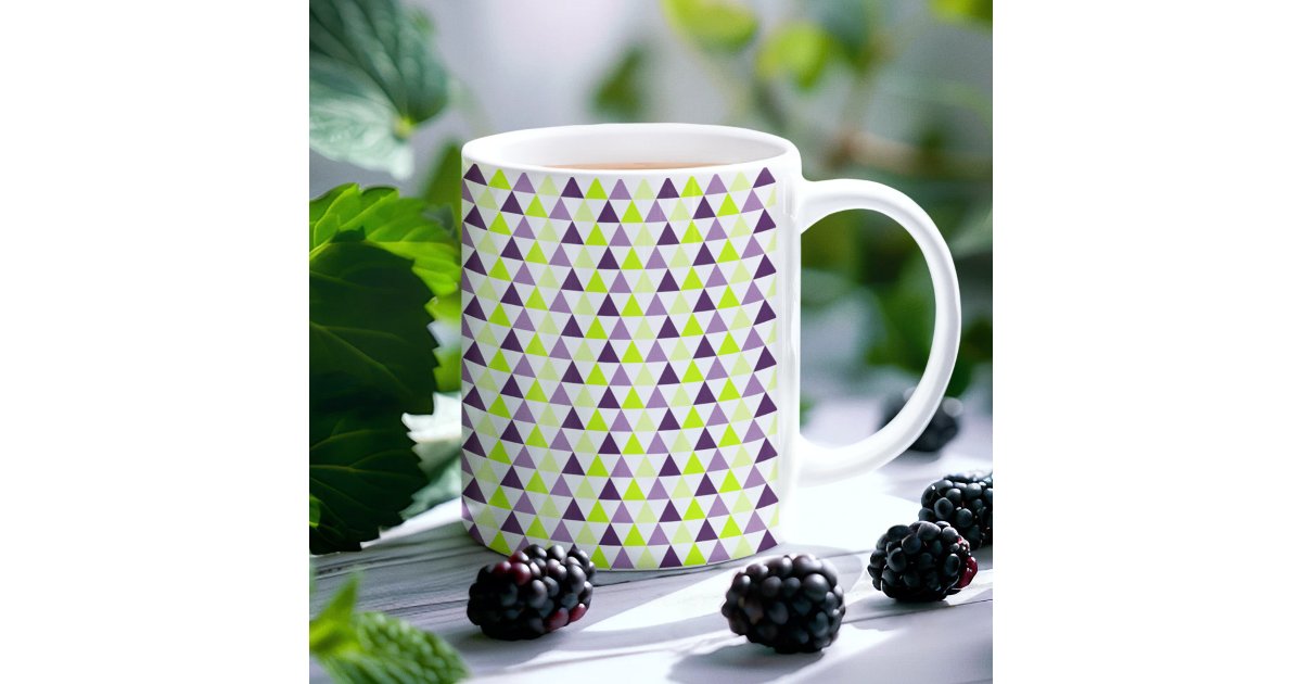 Colorful Lime Purple Geometric Pattern Coffee Mug | Zazzle