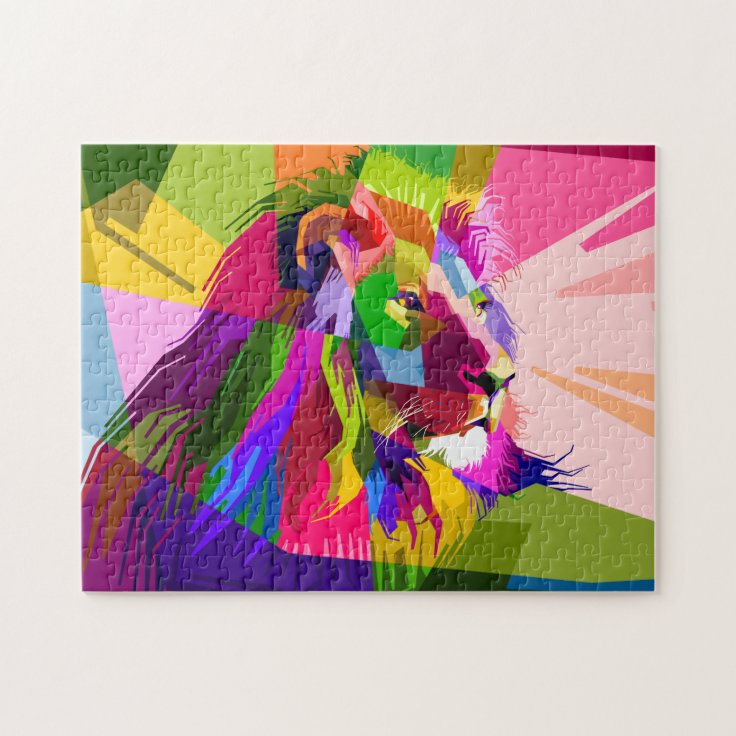 Colorful Lion Puzzle | Zazzle