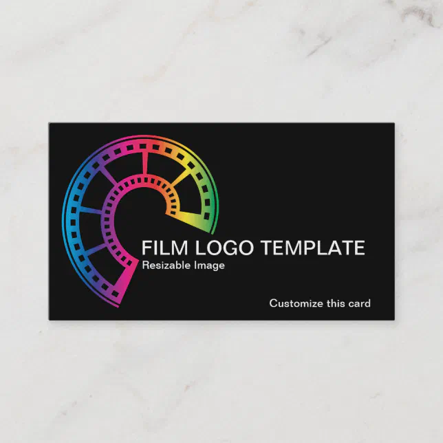 Colorful Logo Simple Media Film Strip Business Card | Zazzle