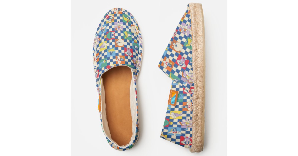 Colorful LOONEY TUNES™ Checker Toss Pattern Espadrilles | Zazzle