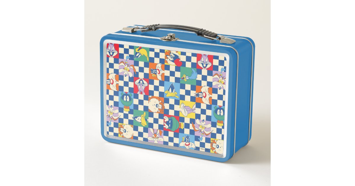 Colorful LOONEY TUNES™ Checker Toss Pattern Metal Lunch Box | Zazzle