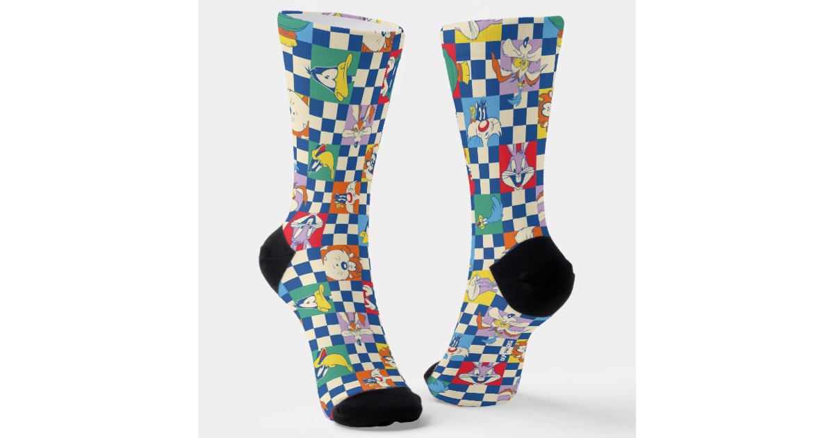 Colorful LOONEY TUNES™ Checker Toss Pattern Socks | Zazzle