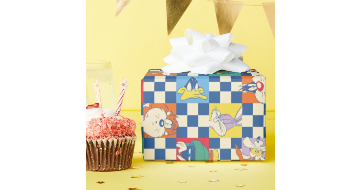Colorful LOONEY TUNES™ Checker Toss Pattern Wrapping Paper | Zazzle