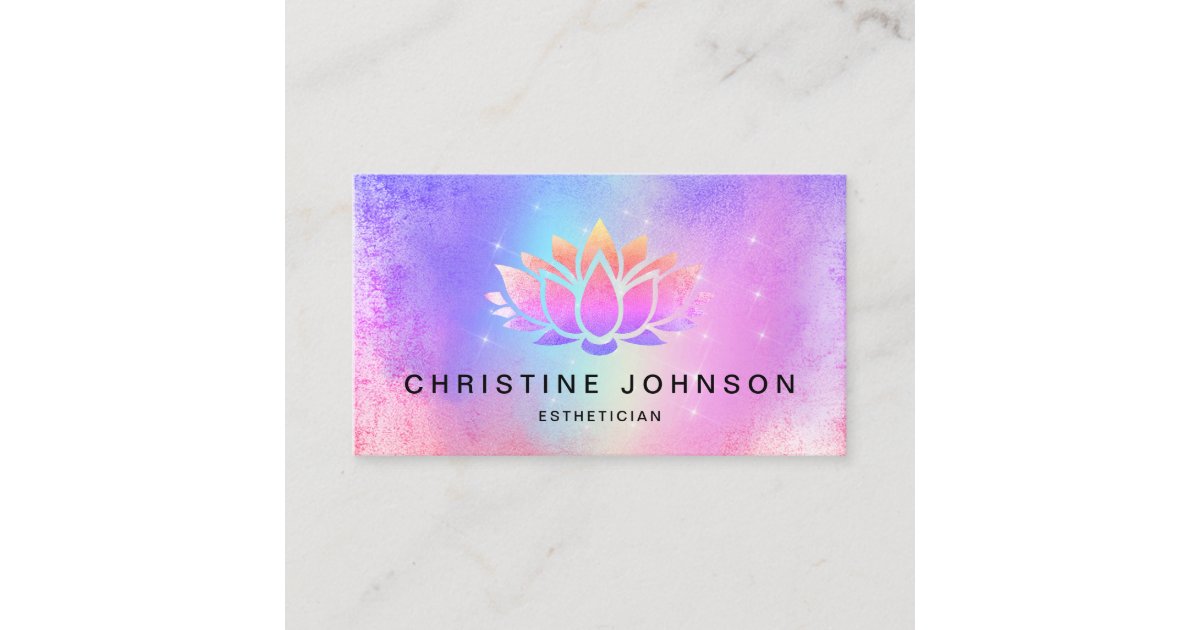 colorful lotus flower business card | Zazzle