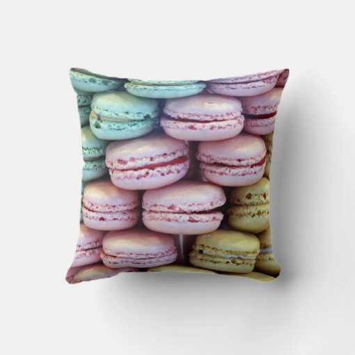 Colorful macaron macaroons sweet pillow cushion | Zazzle