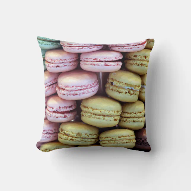 Colorful macaron macaroons sweet pillow cushion | Zazzle