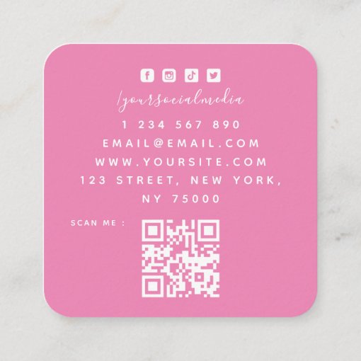Colorful Macarons Sweets Qr Code Modern Bakery Square Business Card ...