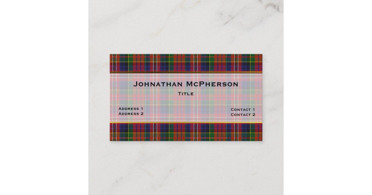 Colorful MacPherson Plaid Custom Business Card | Zazzle
