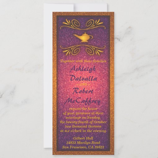 Colorful Magic Lamp Wedding Invitation | Zazzle