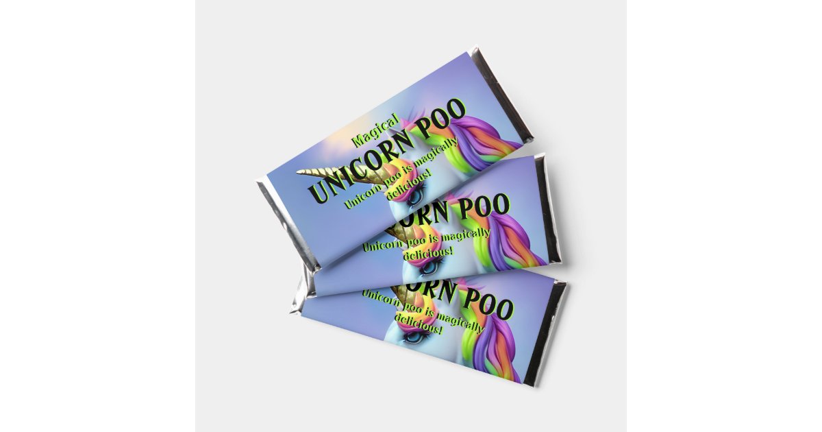 Colorful Magical Unicorn Poo Hershey Bar Favors | Zazzle