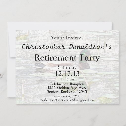 Colorful Mallard duck Art Retirement invitation | Zazzle