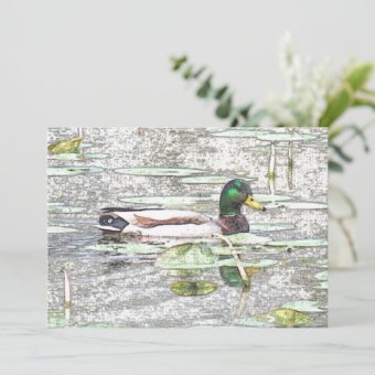 Colorful Mallard duck Art Retirement invitation | Zazzle