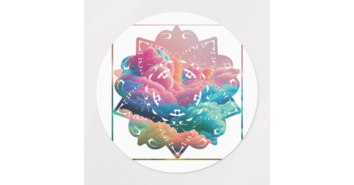 Colorful Mandala Labels | Zazzle