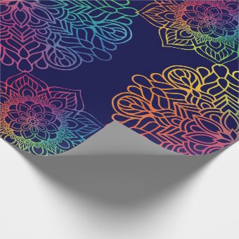 Colorful Mandala Pattern Cute Cool Pretty Funky Wrapping Paper | Zazzle