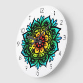 Colorful Mandala Wall Clock | Zazzle