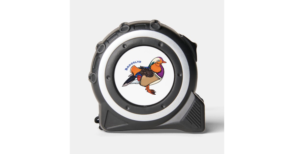 Colorful mandarin duck illustration tape measure | Zazzle