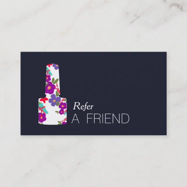 Colorful Manicurist Nail Salon Refer A Friend Referral Card | Zazzle