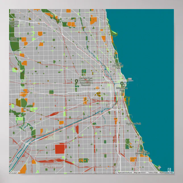 Colorful map of Chicago Poster | Zazzle