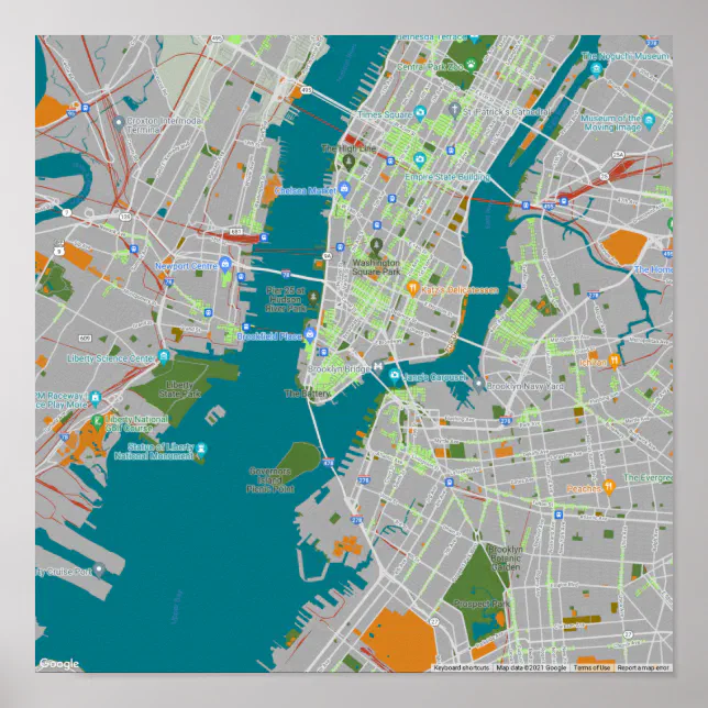 Colorful map of NYC Poster | Zazzle