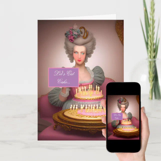 Colorful Marie Antoinette Birthday Cake Card | Zazzle