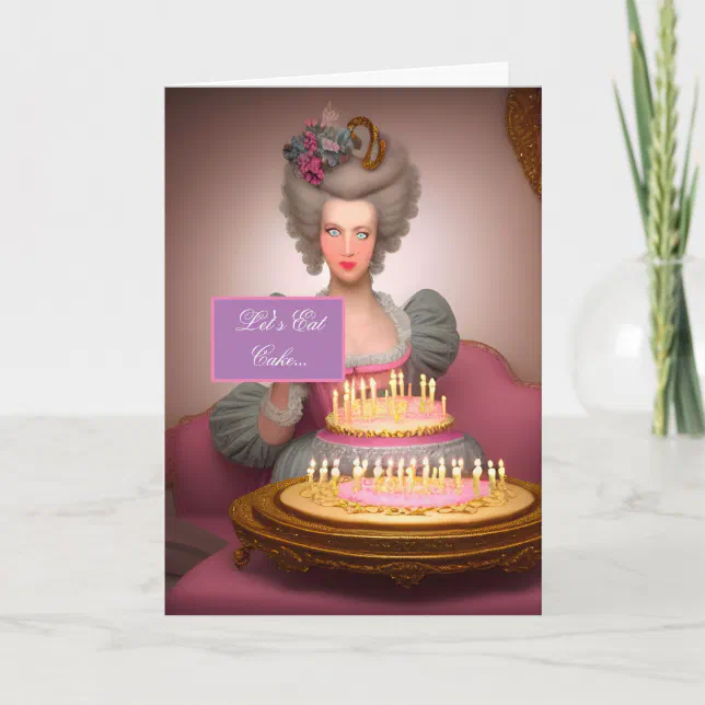 Colorful Marie Antoinette Birthday Cake Card | Zazzle