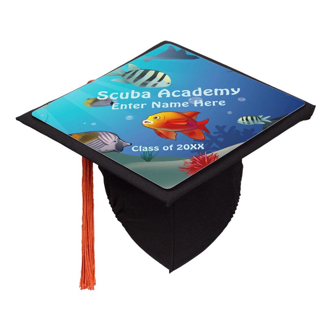 Colorful Marine Creatures Graduation Cap Topper | Zazzle