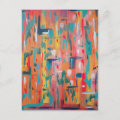 Colorful Mark Making Abstract Postcard | Zazzle