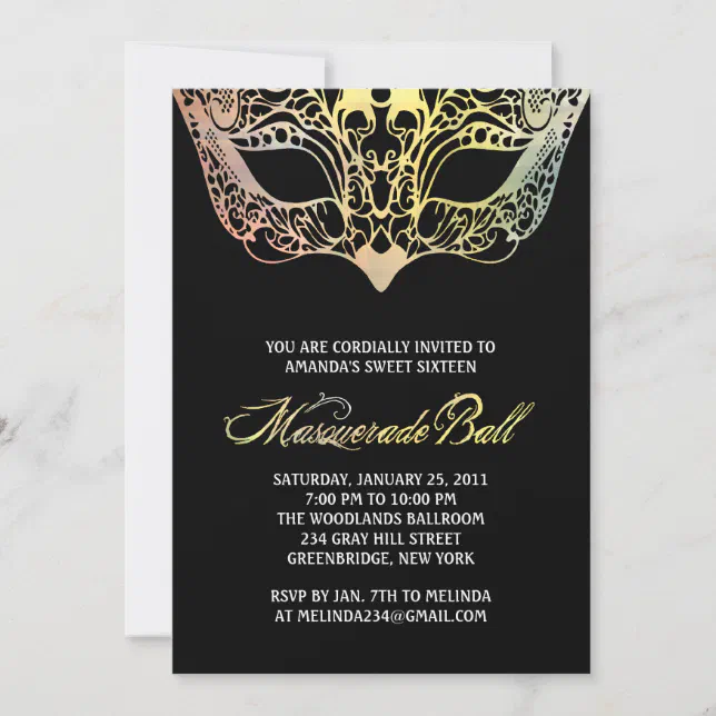 Colorful Mask Masquerade Invitations | Zazzle