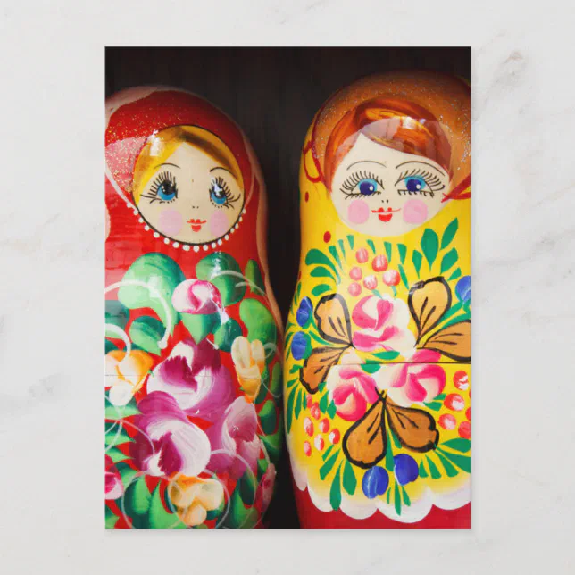Colorful Matryoshka Dolls Postcard | Zazzle