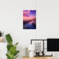 Colorful Meadow by the Flowing Stream Poster | Zazzle