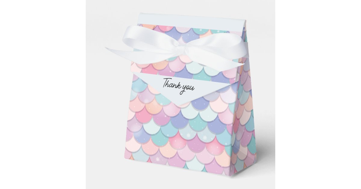 Colorful mermaid tail favor boxes | Zazzle